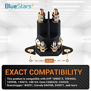 BlueStars 4-Pole 146154 145673 Starter Solenoid for Craftsman LT1000 Poulan Husqvarna Lawn Mower 2654 532146154 178861 168327 168327 1685290 1686981 73233 109081X