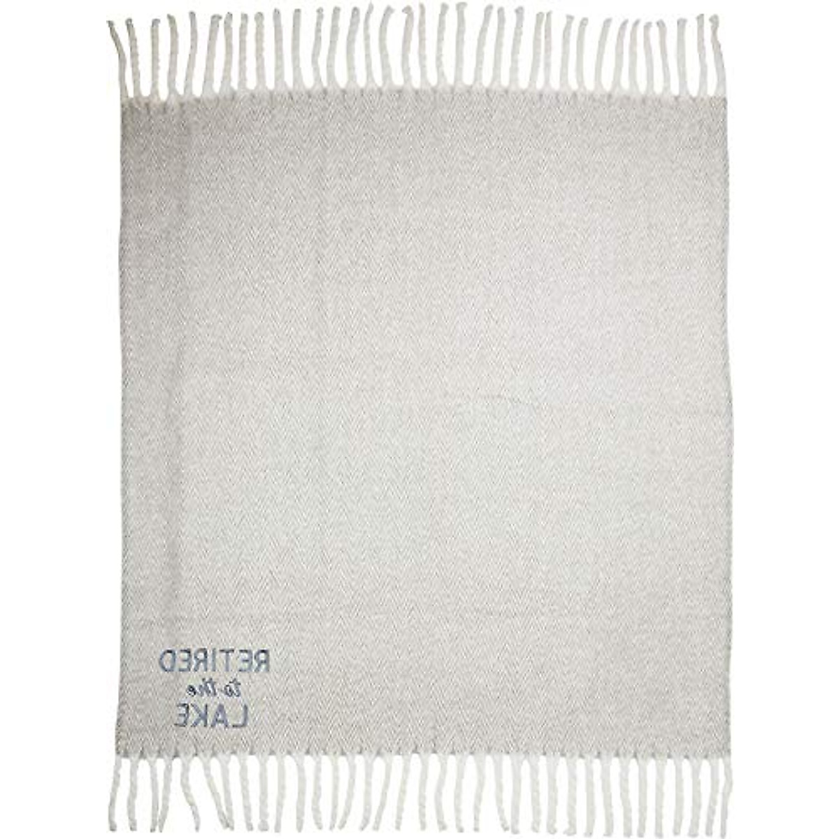 Pavilion Gift Company Lake-Blue 50x60 Inch Embroidered Text Throw Blanket Retirement Gift, Grey