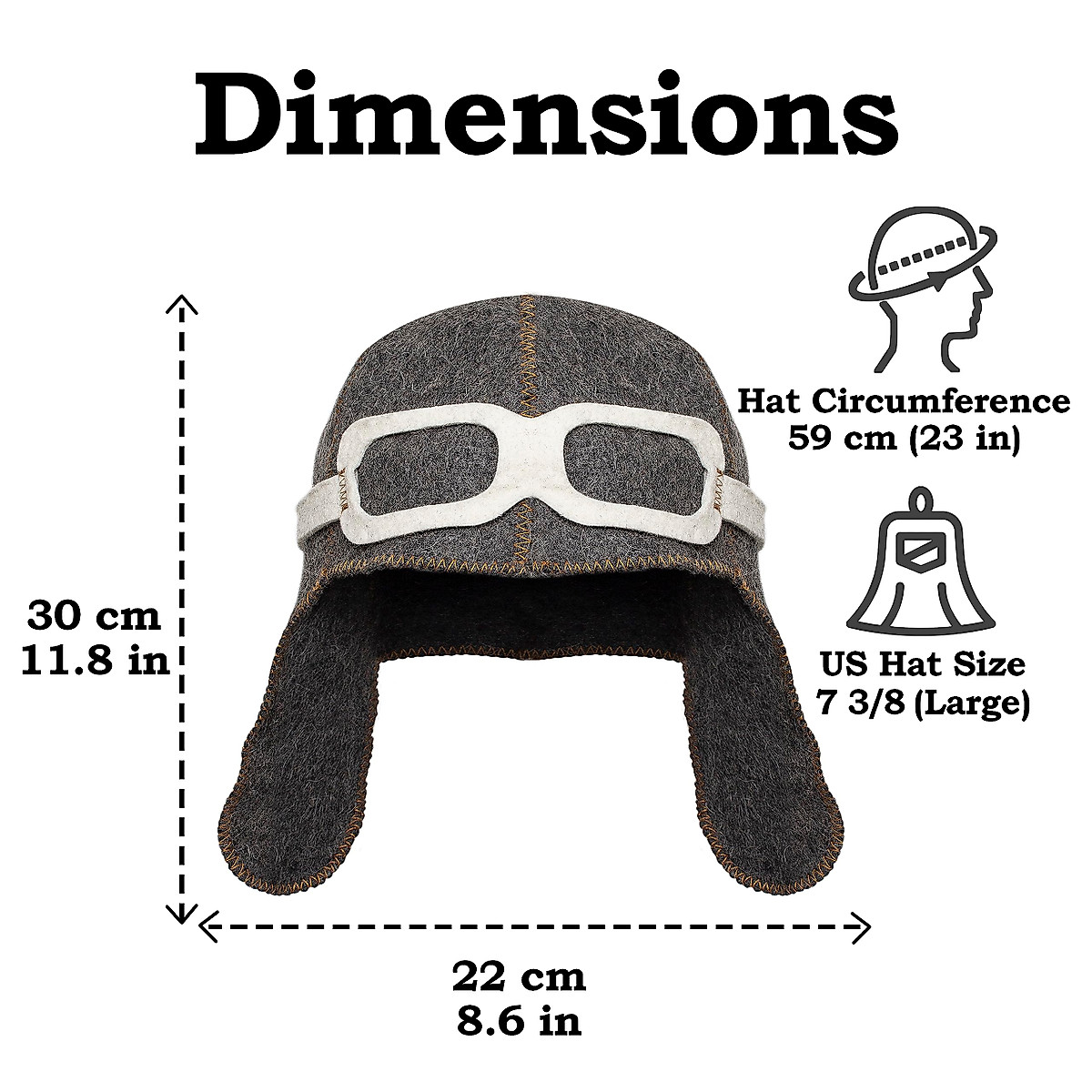 Wool Sauna Hat Embroidered Pilot Sauna Hat Finnish - Ukraine Sauna Hat Wool - Russian Banya Hat for Men Sauna Hat for Men Sauna Hats Russian Gray