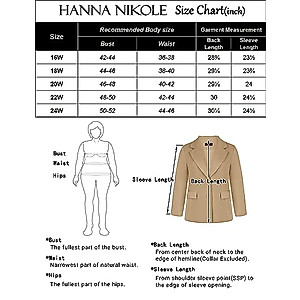 Hanna Nikole Fall Blazer for Women 2023 Lightweight Jacket Suits Open Front Lapel Long Sleeve Blazer Black 22 Plus