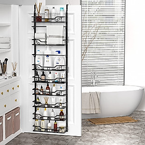 Moforoco Over The Door Pantry Organizer with 8-Tier Adjustable Baskets, Metal Door Shelf with Detachable Frame Pantry Organization and Storage, Home & Kitchen Spice Rack Pantry Bathroom Organization