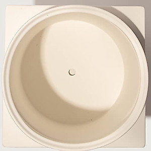 Plant Pot Ceramic 7 inch - Round Classic Planter with Tray for Indoor Outdoor Plants Flowers Herbs - Plants Not Included (White)