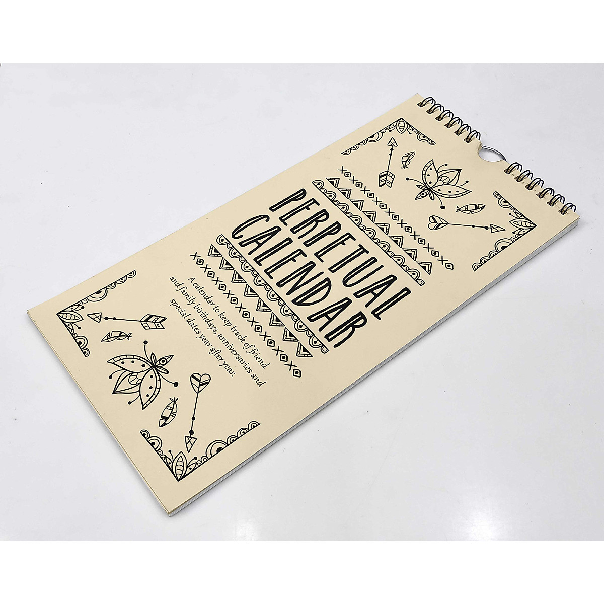 Inkdotpot Tribal Arrow Rustic Perpetual Calendar Birthday Wall Hanging Anniversary Special Event Reminder Calendar Book Journal Stationary Wall Hanging Birthday Gift Card Planner Organizer