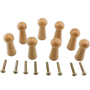 ZCZQC 8pcs Wooden Coat Hooks Shaker Pegs Coat Peg Natural Wood Hook Wall Mounted Screw-on Shaker Pegs Knob