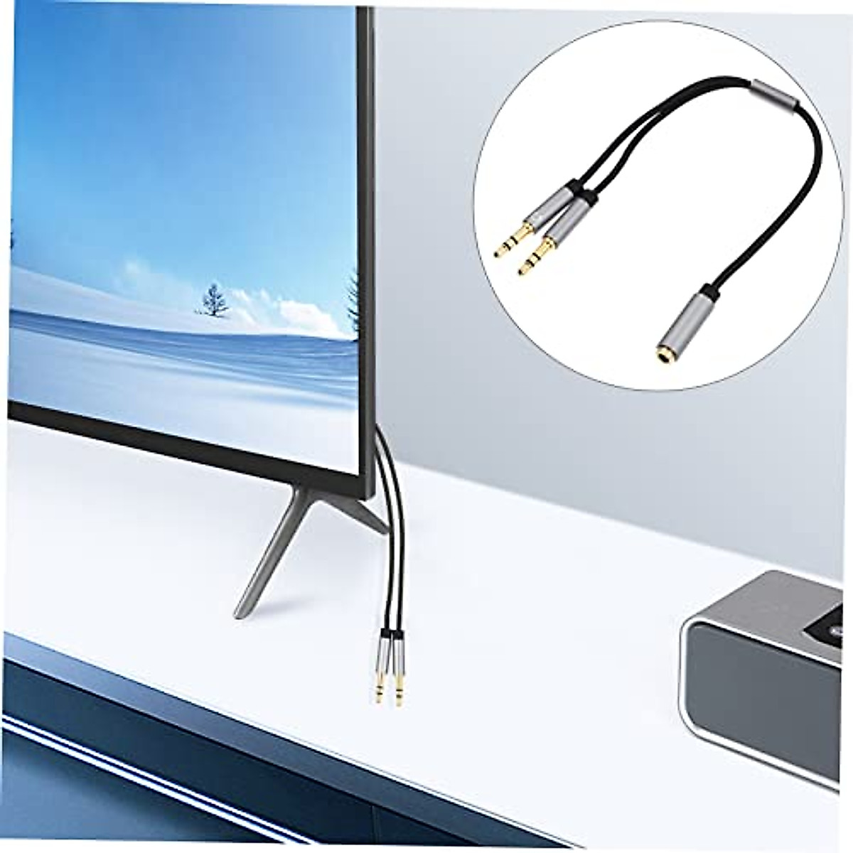 ULDIGI USB 3 pcs Y for Stereo One Male Adapter Splitter Converter Jack Mic Two Convertor Smartphone in Cable Headphone Audio Head to Female Headphone Extension Cable USB Cable