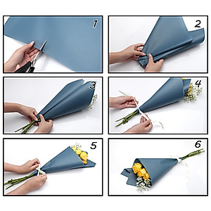 Accguan 24 Sheets Flower Wrapping Paper - Packing Paper, Bouquet Wrapping Paper, for Birthday, Graduation Ceremonies, Wedding, Valentine's Day Gift(Dark Black)