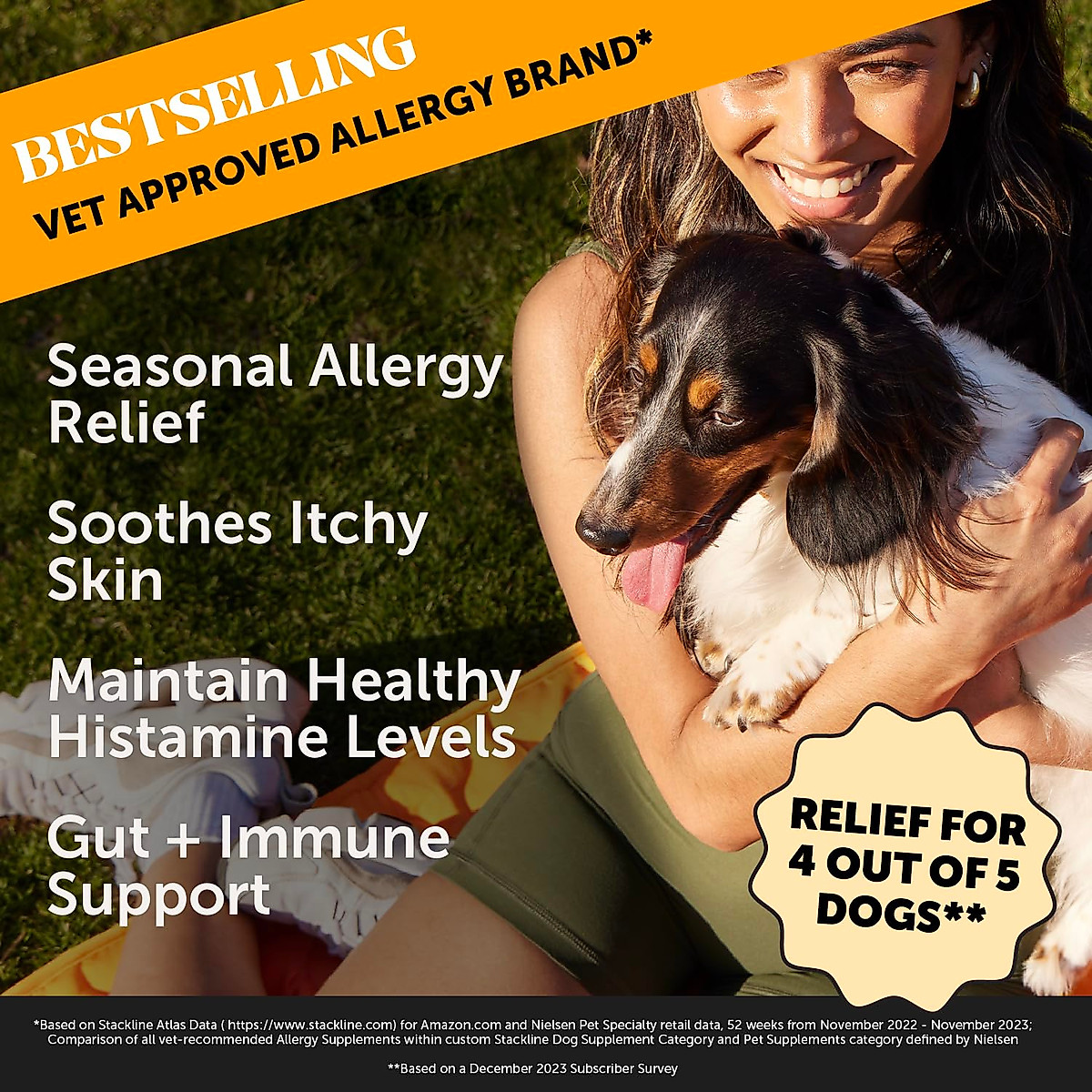 Pet Honesty Allergy Itch Relief for Dogs - Dog Allergy Support Immunity Supplement - Dog Allergy Chews, Probiotics for Dogs, Seasonal Allergies, Skin and Coat Supplement - Peanut Butter (90ct)
