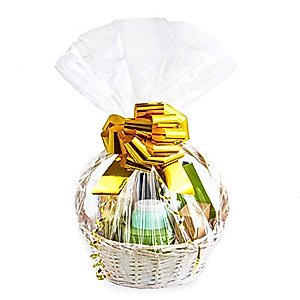 Morepack Large Cellophane Bags,24x30 Inch Cellophane Wrap for Gift Baskets,10Pcs Clear Basket Bags