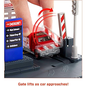 Matchbox Cars Playset, Action Drivers Helicopter Rescue & 1:64 Scale Toy Ambulance & Helicopter, Connects to Other Sets