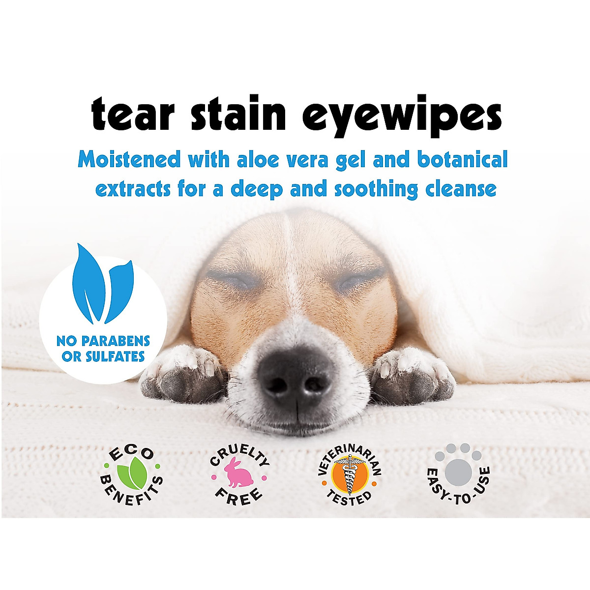 Petkin Pet Eye Wipes, 30 Moist Wipes - Gentle Eye Cleaning Wipes Remove Dirt, Discharge, & Tear Stains - Super Convenient Pet Wipes for Dogs, Cats, Puppies & Kittens - Ideal for Home or Travel
