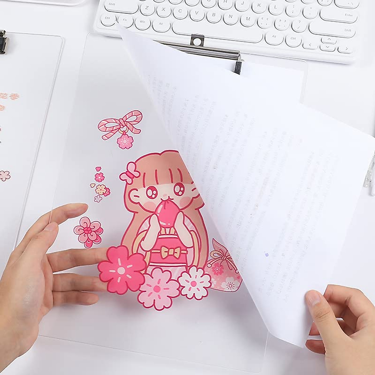 Clipboard Cute A4 Board Clip Writing Splint Board Office Folder Board Office Stationery Exam Folder Filing Products for School (Color : 3)