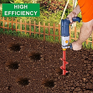 TCBWFY 4 Set Auger Drill Bit for Planting,Heavy Duty Garden Auger Spiral Drill Bit Bulb Planter Tool for Planting Bedding Plants,Universal for Cordless Drill(1.6"x9",2"x14.6",3"x16.5",3"x12")