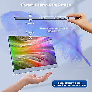 ZSCMALLS 4K Portable Monitor 15.6 Inch 100% sRGB HDR IPS FHD USB-C Laptop Monitor HDMI Computer Display, Gaming Monitor with Smart Cover&Speakers for Laptop PC MAC Phone PS4/5 Xbox Switch