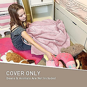 Nobildonna 3 ft Bean Bag Chair Cover (No Filler) for Adults and Kids, 300L Extra Large Stuffed Animal Storage Bean Bag Washable Soft Premium Corduroy Stuffable Bean Bag Cover (Pink)