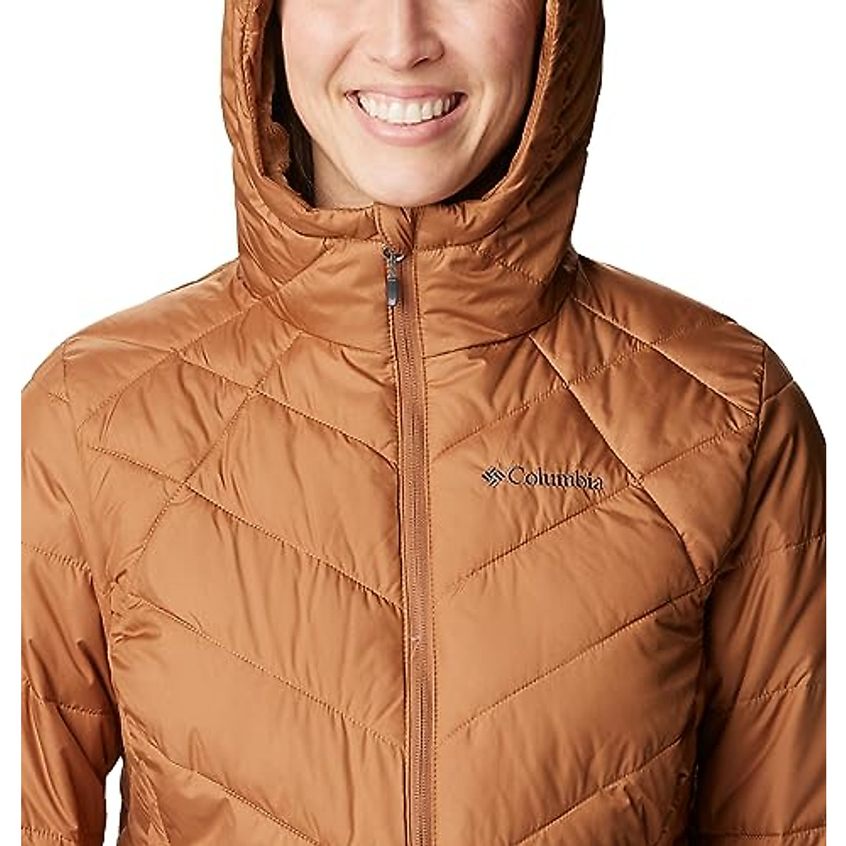 Columbia Women's Heavenly Hooded Jacket, Camel Brown, Large