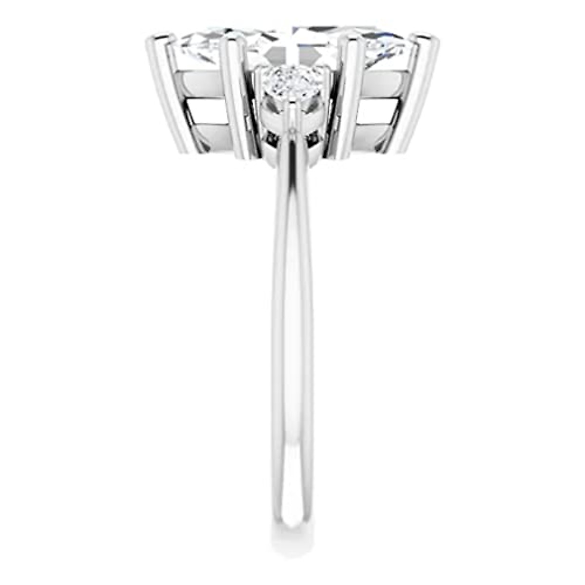 JEWELERYIUM 3 CT Marquise Colorless Moissanite Engagement Ring, Wedding Bridal Ring Set, Eternity Sterling Silver Solid Diamond Solitaire 6-Prong Anniversary Promise Ring for Her (8.5)