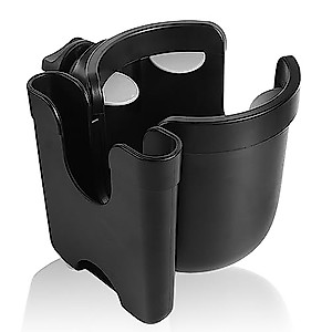 YUSOUWEY Stroller Cup Holder (2 in 1, with Phone Holder), Stability and Convenience Make Your Life Easier, Anti-Slip Clip, 360° Rotating, Suitable for Baby Strollers, Walkers, Shopping Carts