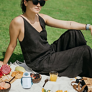 Diller Insulated Water Bottle with Straw, 14 oz Travel Coffee Mug with Straps Mini Stainless Steel Water Bottles with Straw for Kids and Women Keep 12H Piping Hot & 24H Cold (Blue, 14 oz)