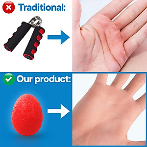 RMS 4-Pack Hand Exercise Balls - Physical & Occupational Therapy Kit for Strengthening Grip & Reducing Stiffness - Arthritis Pain Relief Exerciser for Rehabilitation, Fidget, Stress Relief