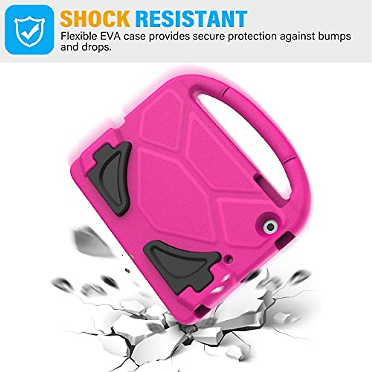 SUPLIK Kids Case for iPad Mini 1/2/3 (7.9"), Built-in Screen Protector Durable Shockproof Protective Cover with Handle Stand for 7.9 inch Apple iPad Mini 1st/2nd/3rd Generation, Pink