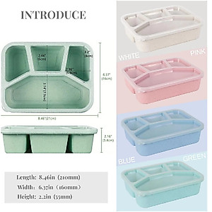 cozinester Meal Prep Containers - Versatile 4 Compartment Snack Containers for Efficient Lunch Storage - Durable and Reusable Lunch Containers for Organized Meal Planning (Pack of 4)