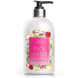 Hairfinity Rice Water Conditioner - Silicone & Sulfate Free Growth Formula - Best for Damaged, Dry, Curly or Frizzy Hair - Thickening for Thin Hair, Safe for Keratin and Color Treated Hair 12oz