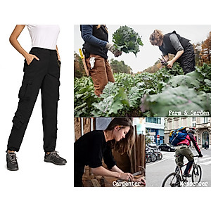 Raroauf Work Cargo Pants Womens Cotton Casual Military Combat Tactical Pants,Rip-Stop Outdoor Hiking Trousers Khaki US 10