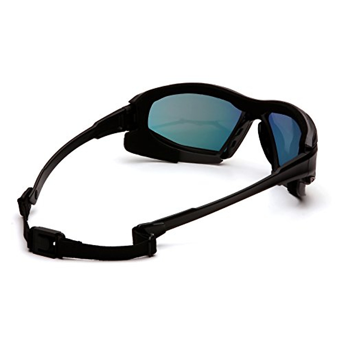 Pyramex Safety Highlander XP Eyewear, Black-Gray Frame/Sky Red Mirror Anti-Fog Lens