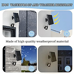 BOBUY Ring Camera Solar Panel Charger, 5V Solar Charger Compatible with Ring Spotlight Cam/Ring Stick Up Cam Battery Outdoor Wireless Ring Surveillance Camera, 16.4ft Cable (2 Pack, Black)