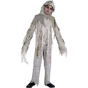 Mummified Costume With Attached Hood - Standard Size - Dirty White Cheesecloth, Perfect for Halloween & Themed Parties - 1 Set