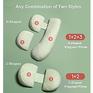 Oternal Pregnancy Pillow for Pregnant Women, Soft Pregnancy Body Pillow,Support for Back, Hips, Legs, Maternity Pillow with Detachable and Adjustable Pillow Cover