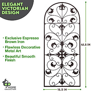 GB Home Metal Wall Décor Living Room Style Wall Art Décor, Rectangular, 20 x 44 Inches - Dark Bronze