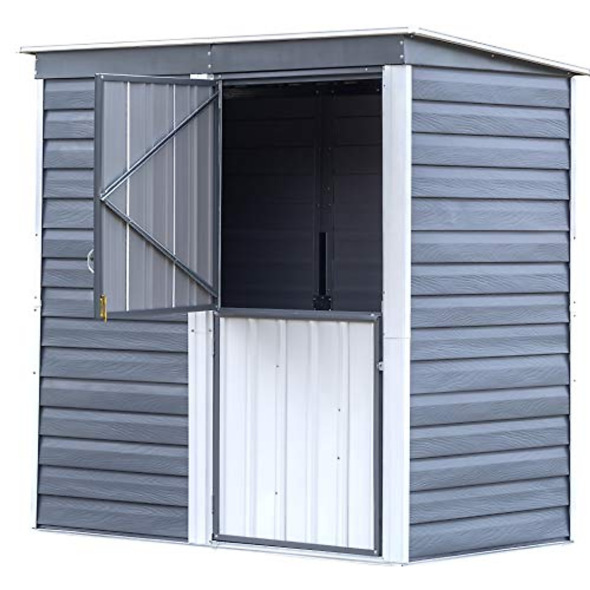Arrow Shed SBS64 Shed-in-a-Box Compact Galvanized Steel Storage Shed with Pent Roof, 6'x4', Charcoal