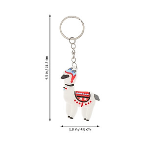 SEWACC 12 Pcs Llamas Alpaca Keychain Cute Cartoon Animal Key Ring PVC Keyring Pinata Stuffers Creative Key Holder for Kids Alpaca Themed Party Favors