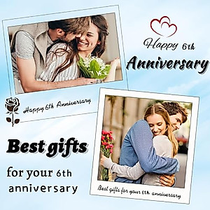 6 Year Anniversary Traditional Gifts for Her Him, 6th for Her, 6 Year Iron Anniversary Wedding Gift, Happy Anniversary Blanket Decorations Present for Women Men Couple