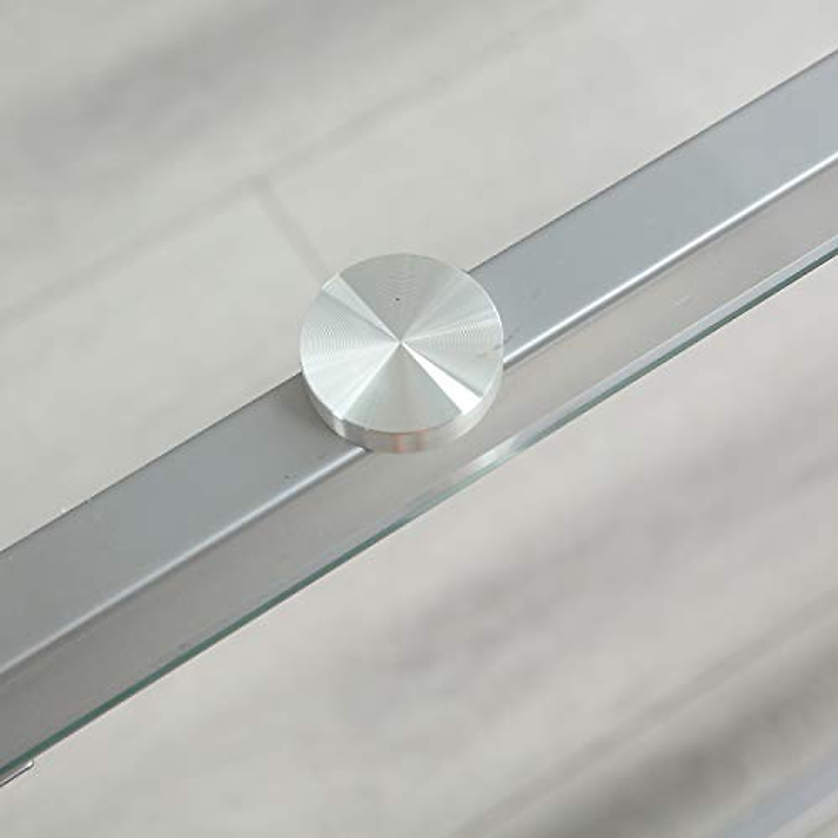 soges 59 inches L-Shaped Desk with Tempered Glass Computer Desk L Glass Table Corner Desk Computer Table,Clear UT-096