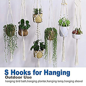 XiangLin Pack of 10 Heavy Duty S Hooks S Shaped Hooks Hanging Hangers Hooks for Kitchen, Bathroom, Bedroom, and Office, for Pan, Pot, Coat, Bag, Plants (3.5x2.4'', White)