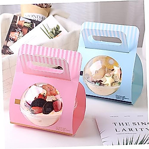 HEMOTON 10pcs Wedding Goodie Box Mini Cake Dome Wedding Favor Boxes Red Pasties Clear Plastic Container Mini Muffin Ball Shape Cake Box Plastic Cake Container Transparent Cake Container