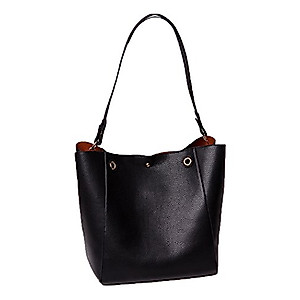 sqlp Black Bucket Work Tote Bags for Women the Tote Bag Leather Purse and handbags ladies Waterproof Shoulder commuter Bag