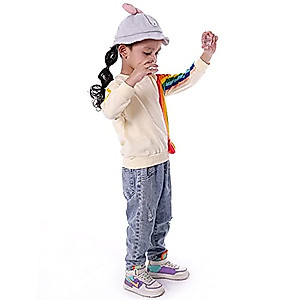 BINIDUCKLING Baby Rainbow Long Sleeve Shirt for Girls Sweatshirt 18 Months
