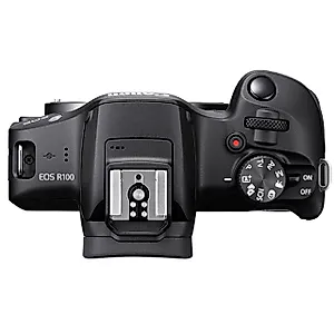 Canon EOS R100 Mirrorless Camera with 18-150mm Lens + 64GB Memory Card, Case, Hood, Grip-Pod, Filter Professional Photo Bundle (Renewed)