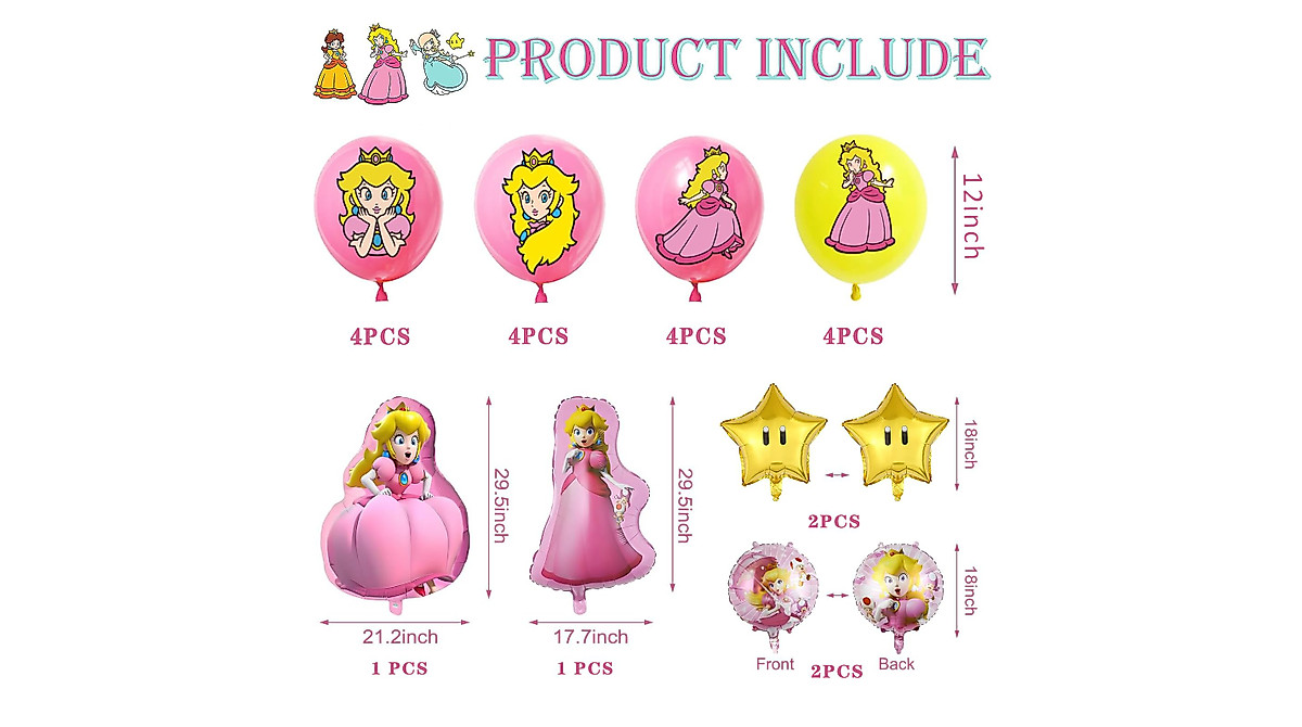 Princess Peach Balloon Party Set - Best Mario-Themed Decorations
