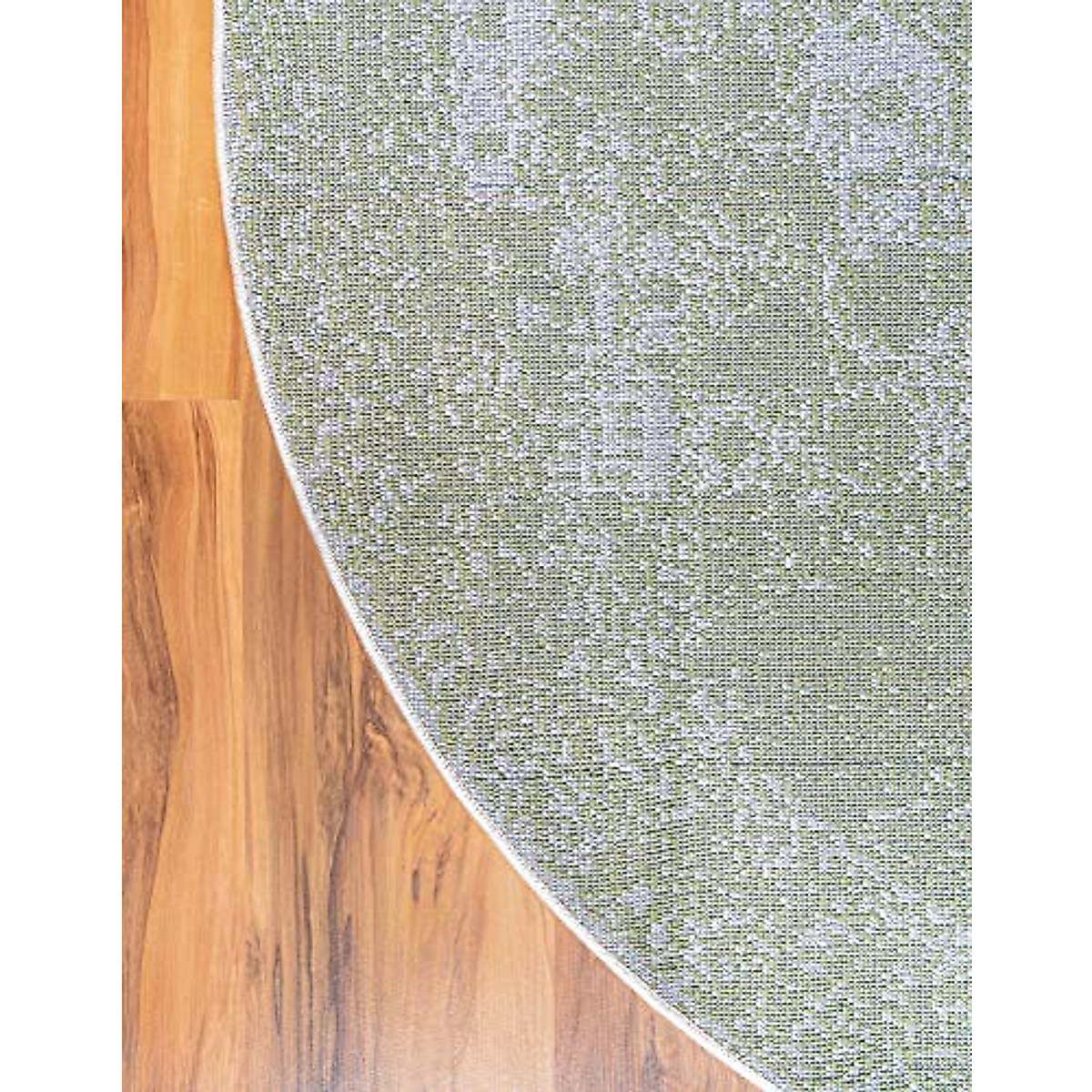 Unique Loom Bromley Collection Area Rug - Wells (3' Round, Green/ Ivory)