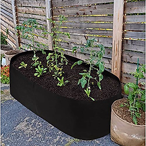Pannow Fabric Raised Planting Bed, Garden Grow Bags Herb Flower Vegetable Plants Bed Rectangle Planter for Plants Flowers and Vegetables (2ft x 4ft)
