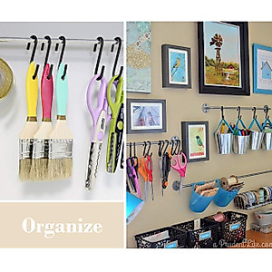 Lemonfilter S Hooks for Hanging Plants 3 Inch 20 Pcs S Metal Hooks,Black S Hooks for Hanging Shower Curtains, Hanging Kitchen Pots and Pans, Coffee Mugs, BBQ Utensils, Clothes, Plants