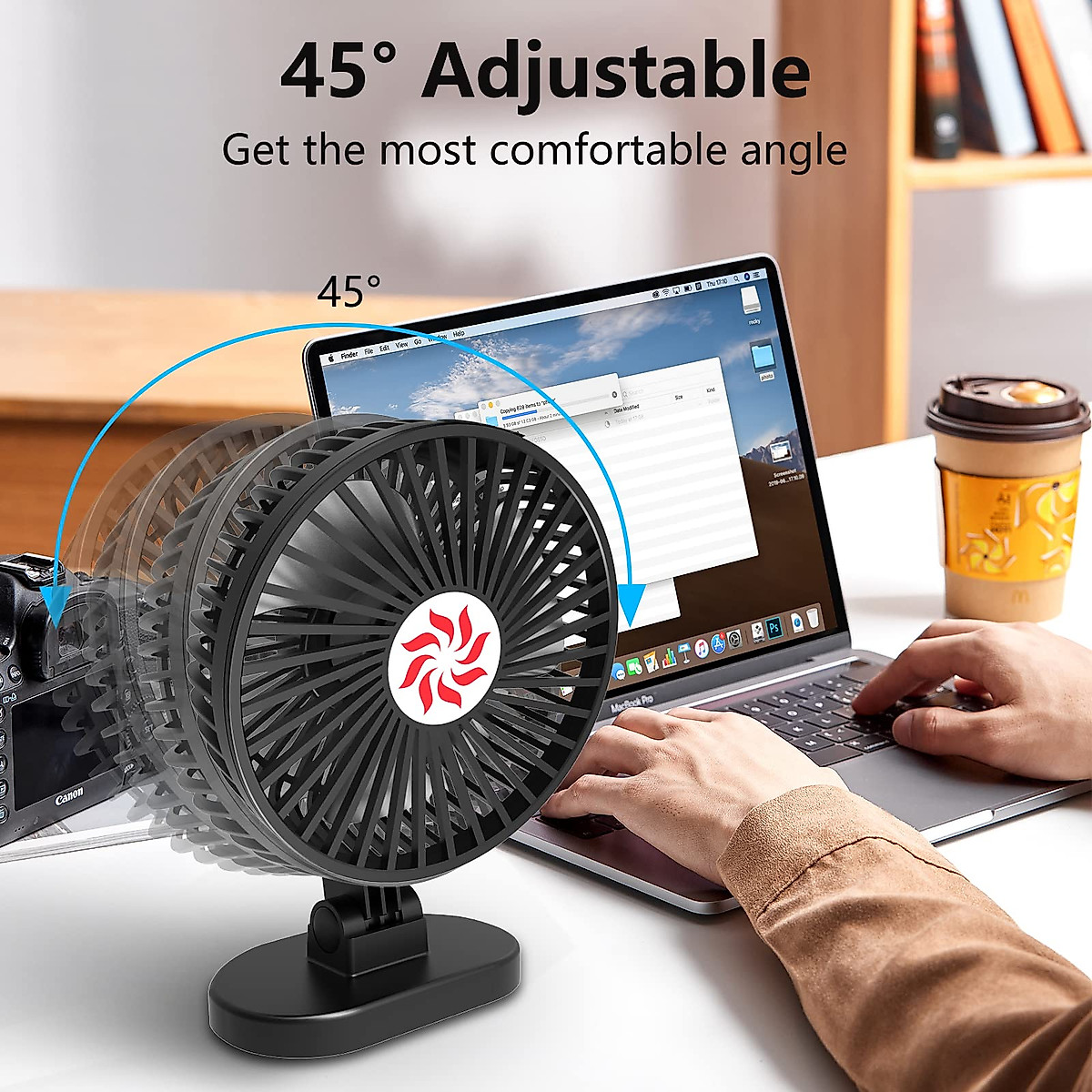 HZD USB Fan, Portable Quiet 3 Speeds Wind Desktop Personal Fan,Small But Powerful, Plug in Power Fan for Home Office Travel Bedroom Desktop (Black)