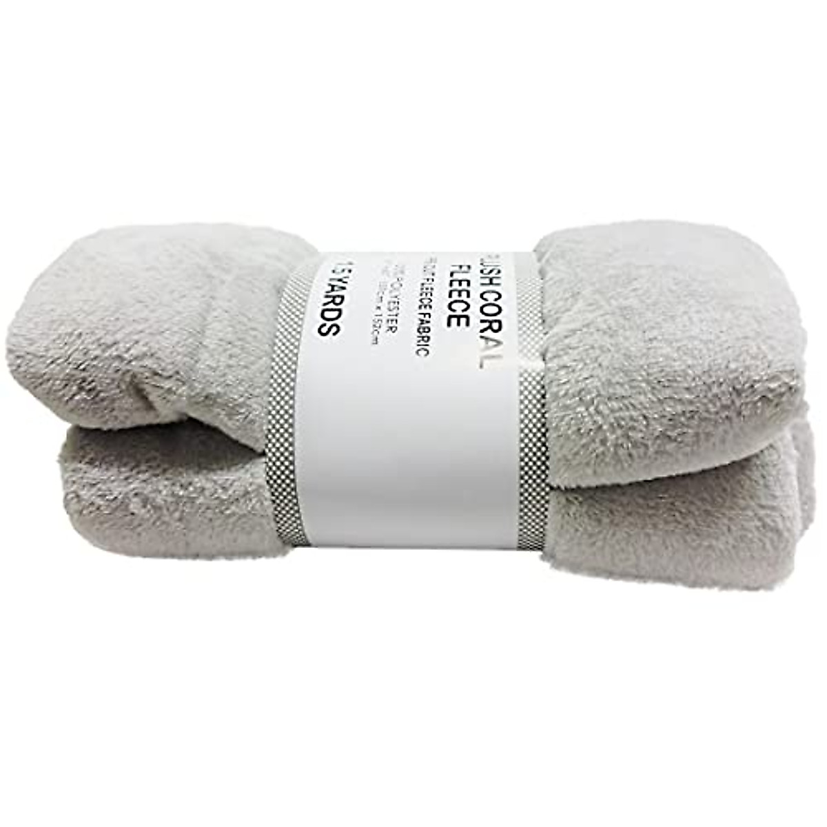 Shason (1.5 Yards Precut) Coral Fleece Fabric for Blanket Making, Winter Fleece, Winter Blanket, Throw Blanket Sold Precut (Light Gray)