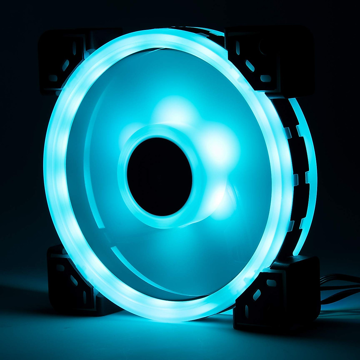 Rosewill 120mm True RGB LED Case Fans (3-Pack) and 8-Port Fan Hub, Ultra Quiet Cooling with Long Life Rifle Bearings - Rosewill RGBF-S12003 Supreme Dual Ring Addressable RGB Case Fan Hub Set