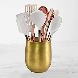 Serene Spaces Living Raw Brass Vase, Brass Decorative Accents Use as Brass Planter for Plant, Gold Flower Vase for Wedding or Event Centerpiece, Metallic Pot for Home, Measures 6" Tall & 5.5" Diameter