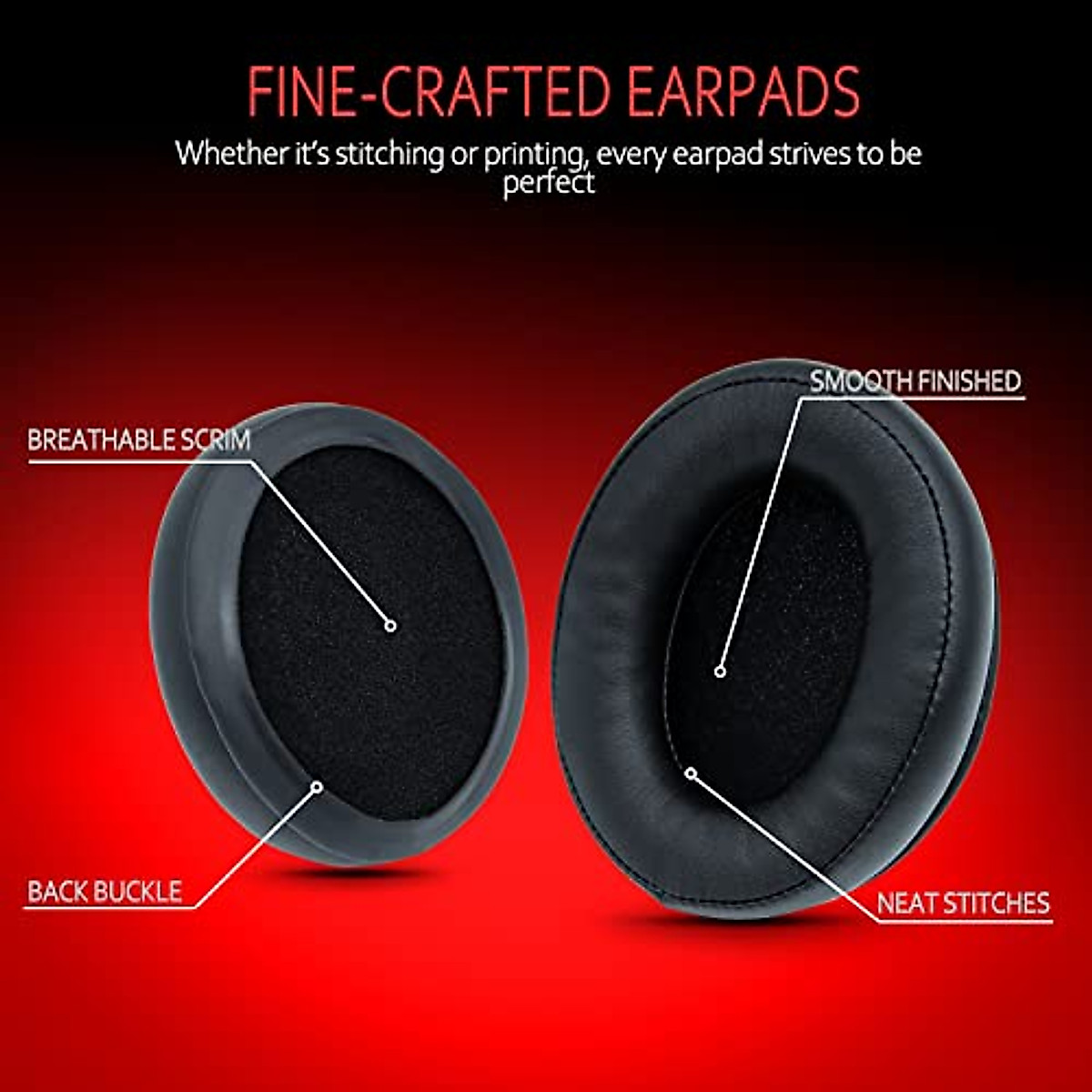 Krone Kalpasmos Earpads for HyperX Headset, HyperX Cloud 2 Replacement Earpads, HyperX Clouds Ear Pads, fit HyperX Cloud ALPHA/1/2/WIRELESS/ALPHA/ALPHA S/CORE/Stinger/Flight/Mix